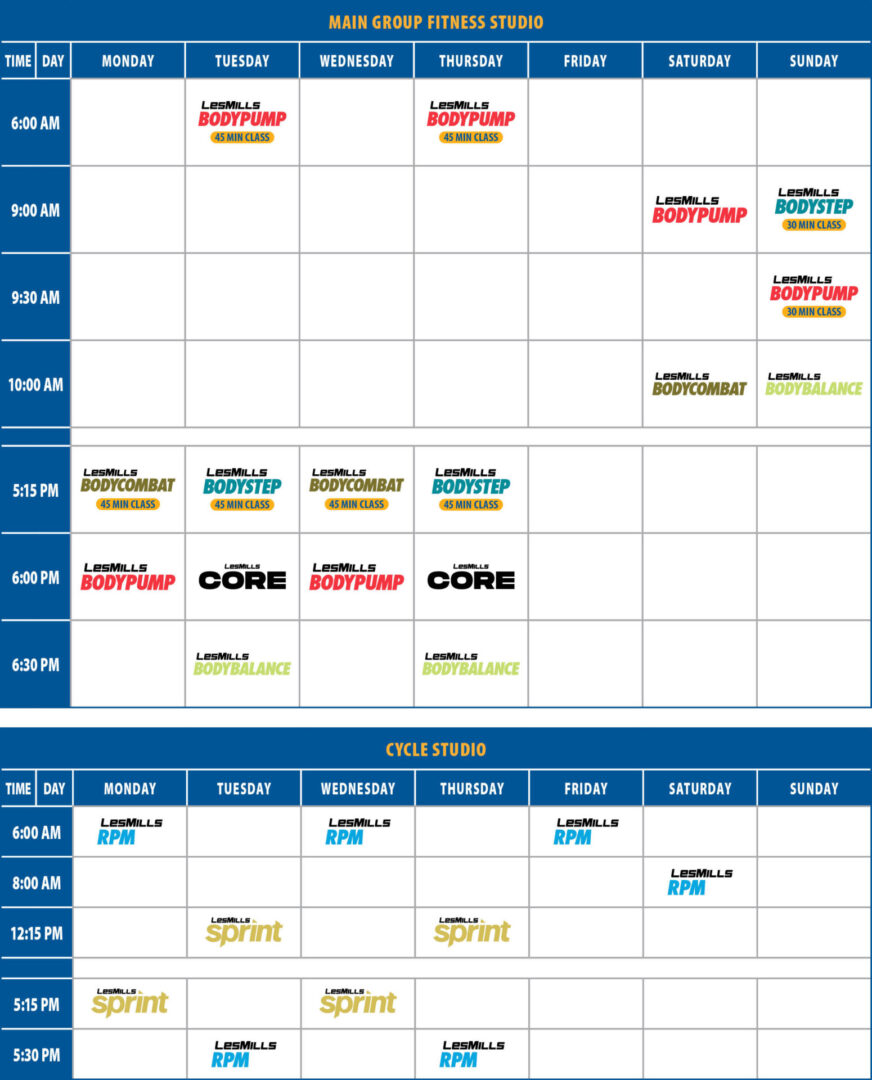 Group Fitness Timetable | Advance Fitness NZ